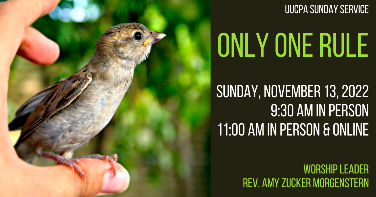 Only One Rule – Unitarian Universalist Church of Palo Alto