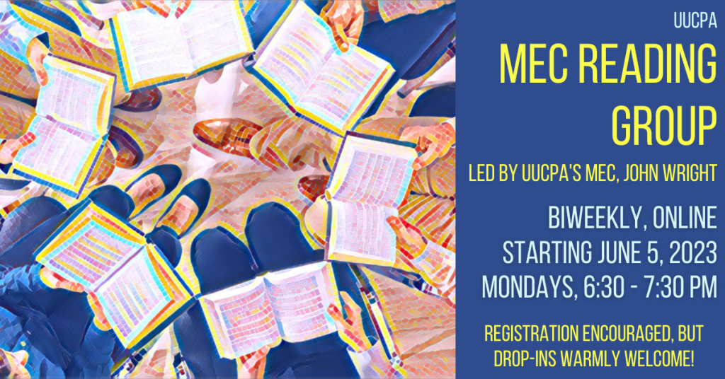 New Group: MEC Reading Group starts June 5 – Unitarian Universalist ...