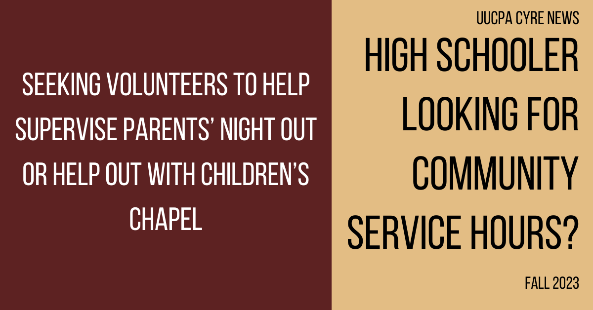 High Schooler Looking for Community Service Hours? – Unitarian ...