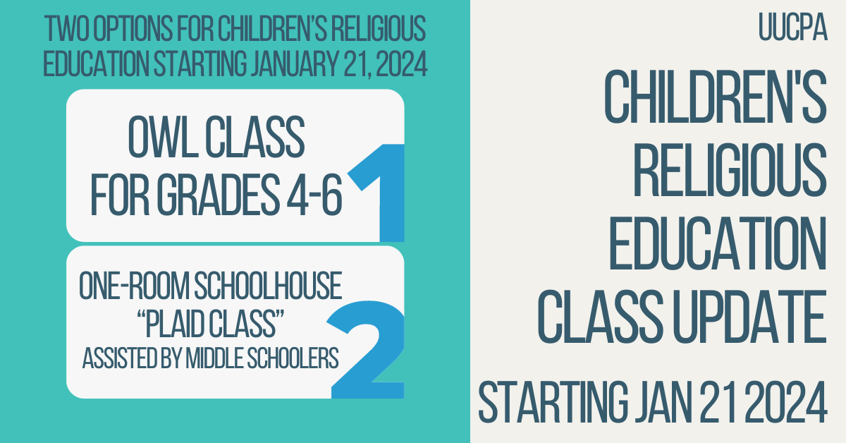Children’s religious education class update – Unitarian Universalist Church of Palo Alto