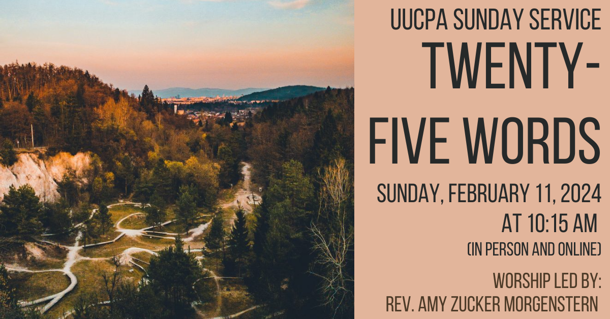 Twenty-Five Words – Unitarian Universalist Church of Palo Alto