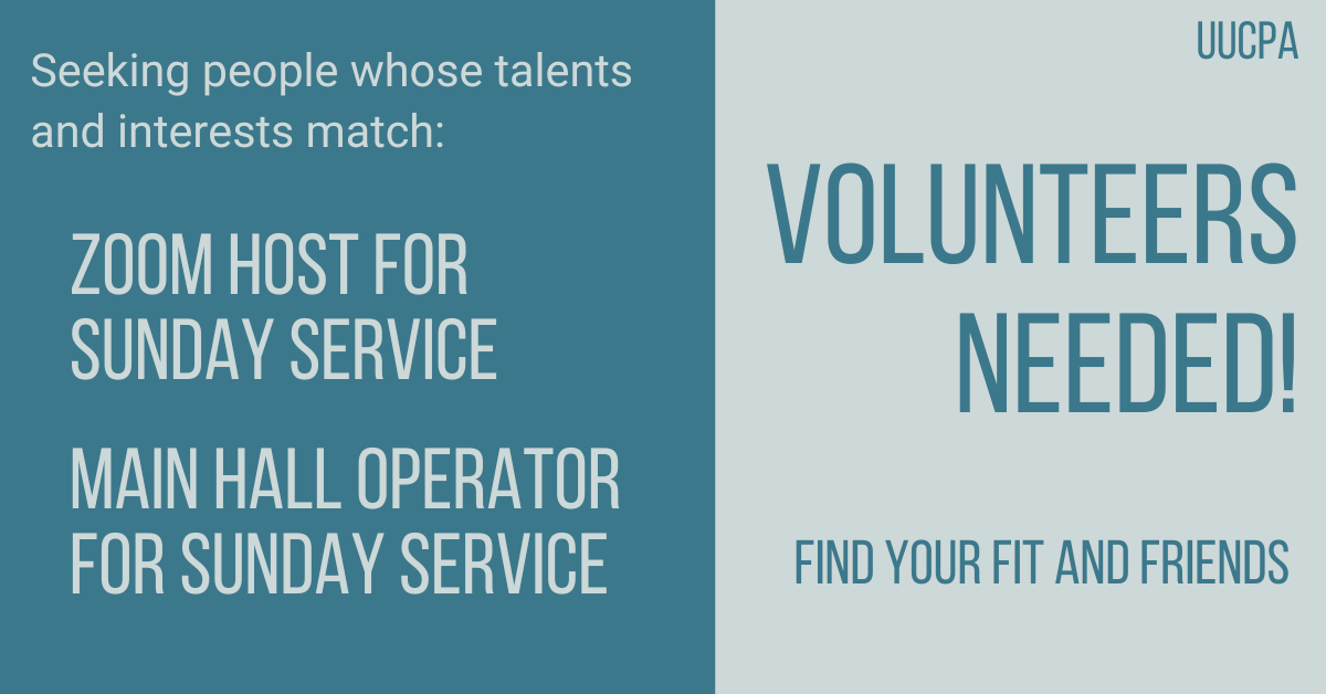Help bring Sunday services to life – Unitarian Universalist Church of ...